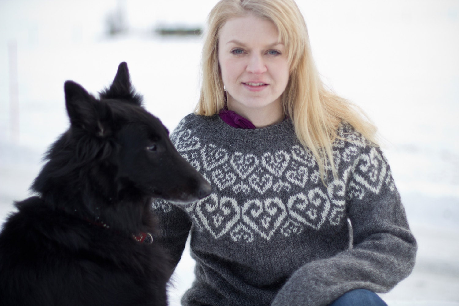 Sweetheart - Icelandic Lopapeysa Pattern | Knitted Wool Sweater Heart ...