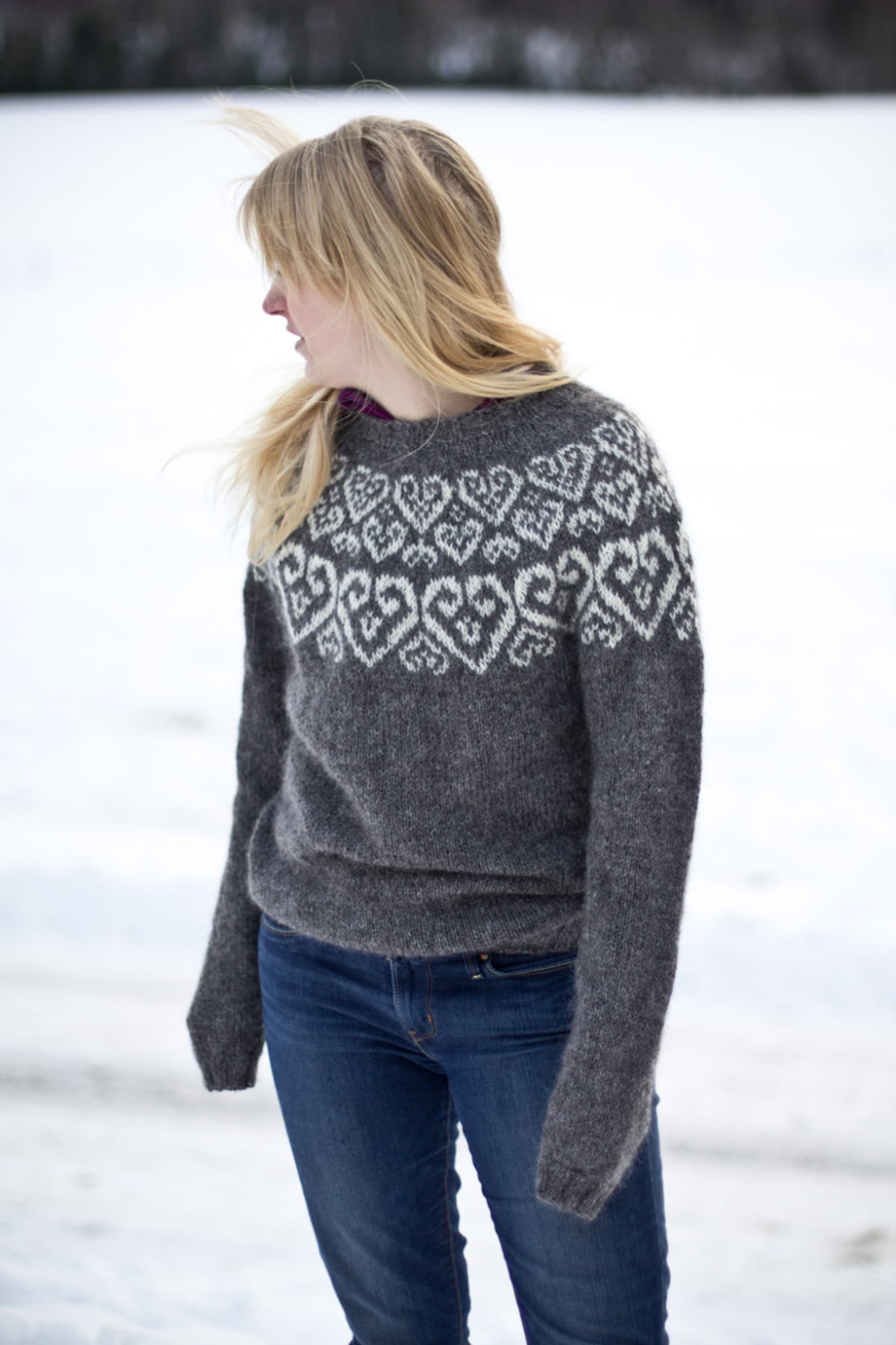 Sweetheart - Icelandic Lopapeysa Pattern | Knitted Wool Sweater Heart ...