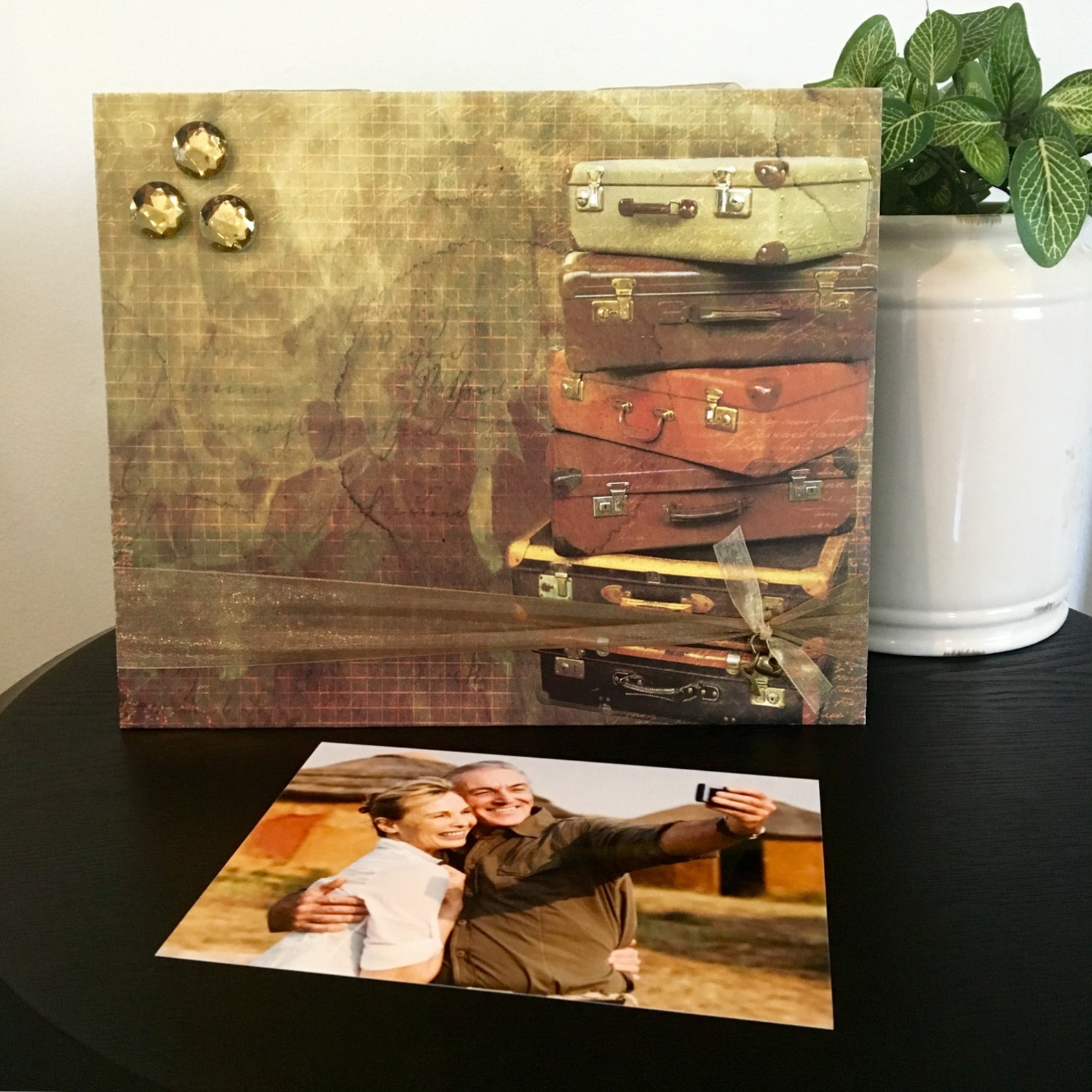 Vintage Suitcases World Traveler Retirement Gift Vacation Handmade ...