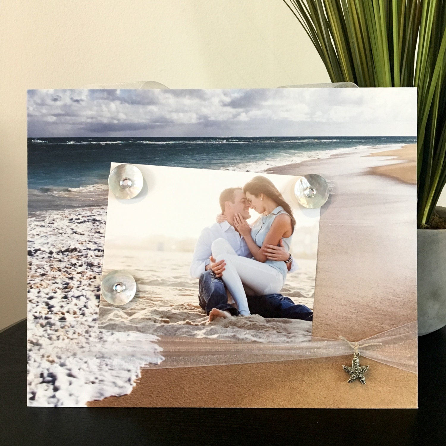 Beach Wedding Ocean Engagement Picture Frame Magnetic Gift - Etsy