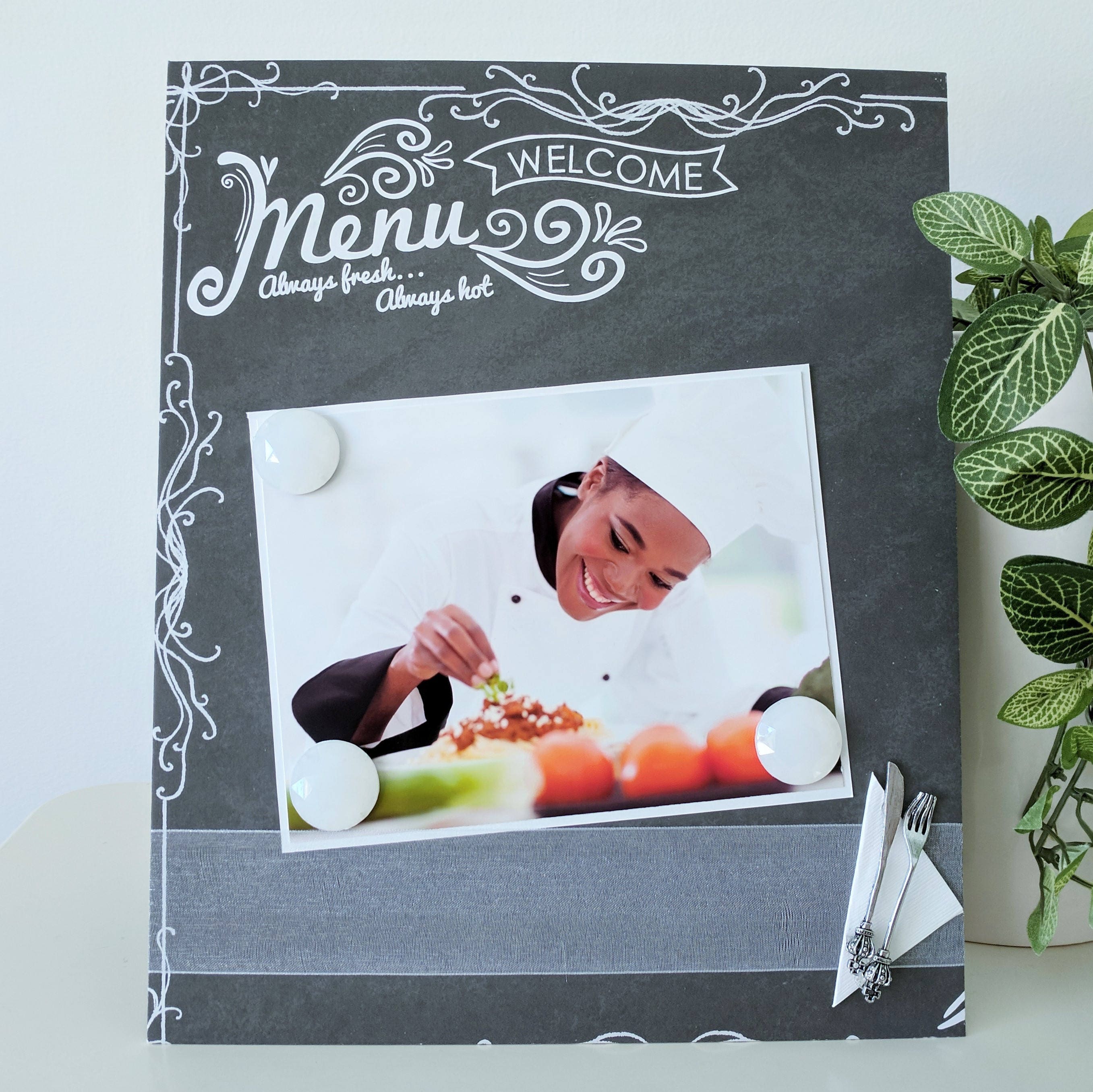 Menu Always Fresh Always Hot Chef Baker Recipe Board Magnetic Picture ...