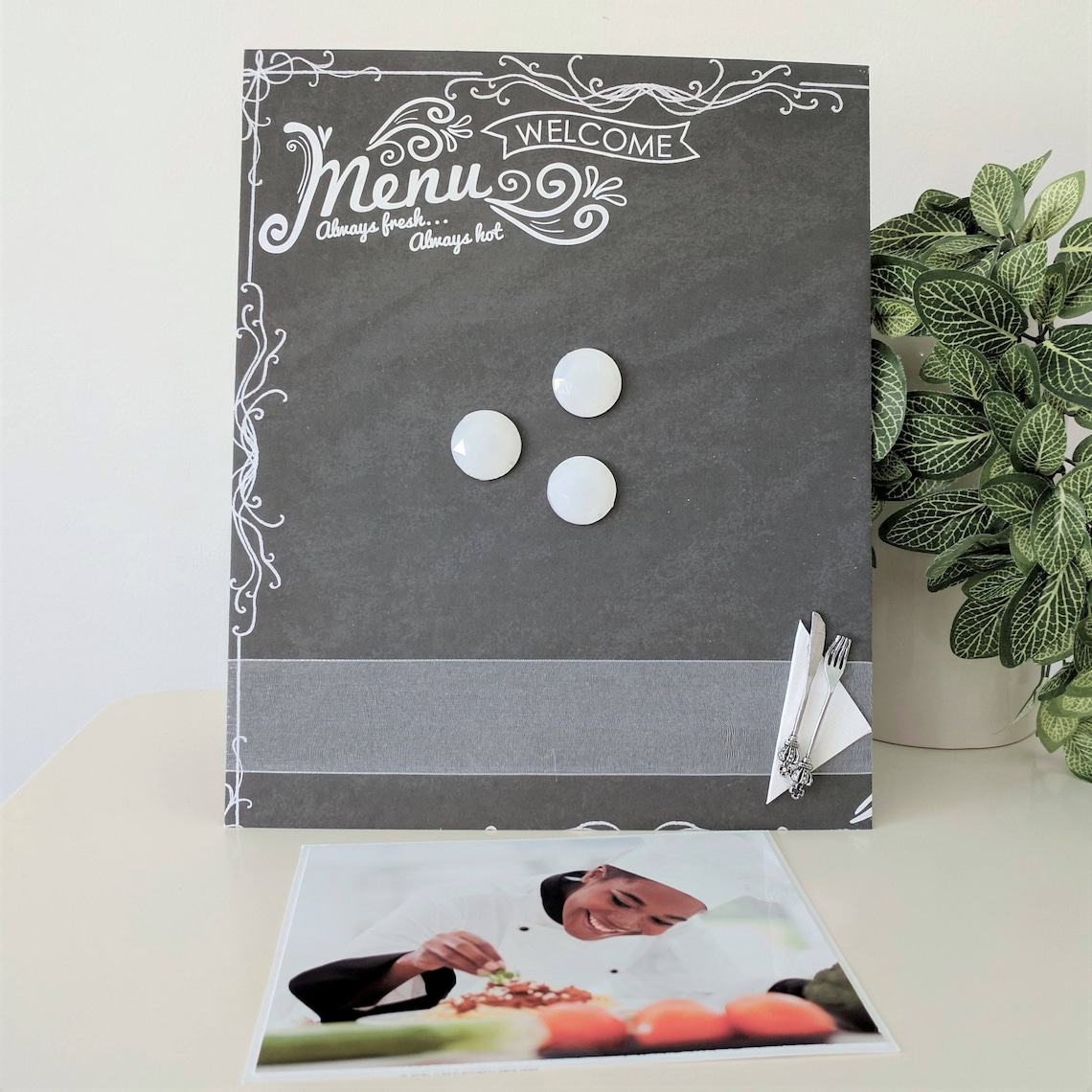 Menu Always Fresh Always Hot Chef Baker Recipe Board Magnetic - Etsy