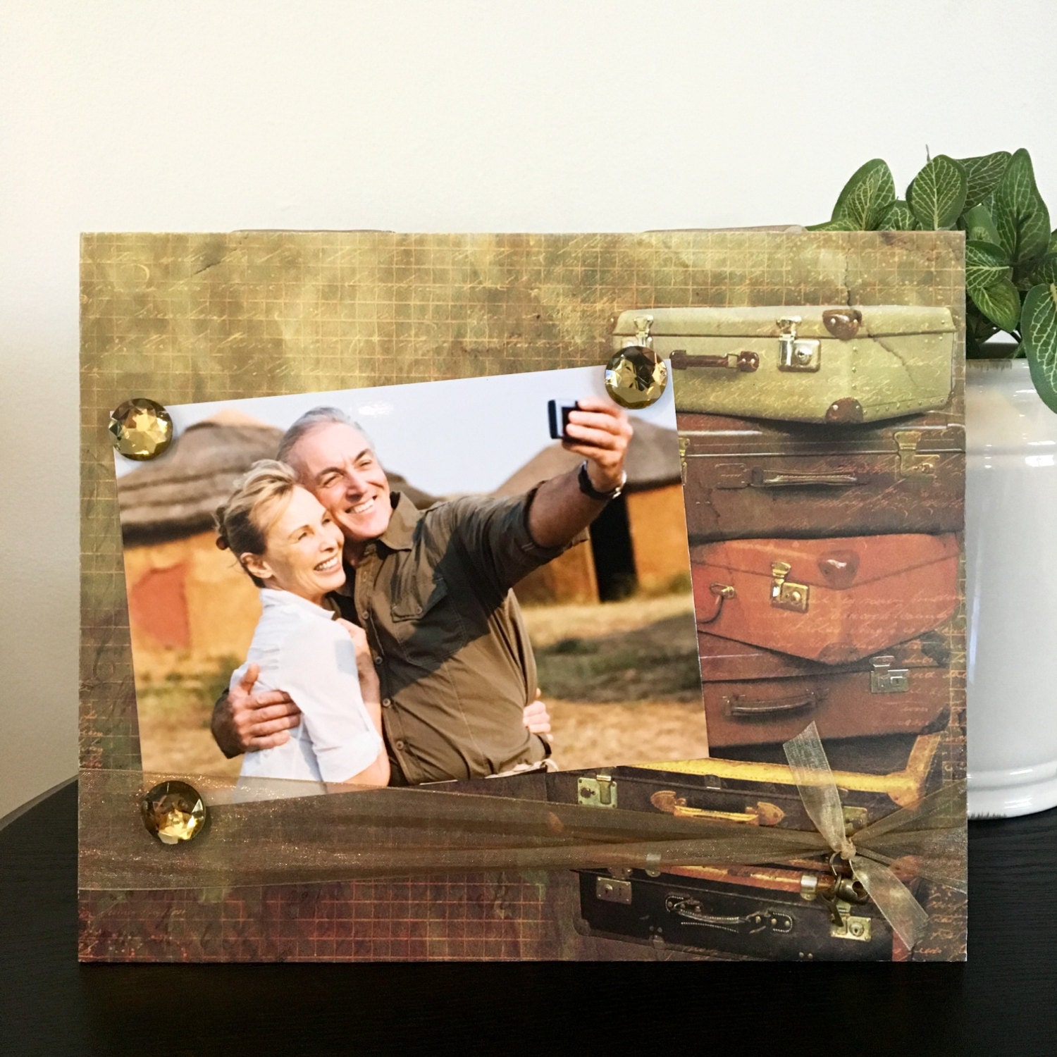 Vintage Suitcases World Traveler Retirement Gift Vacation Handmade ...