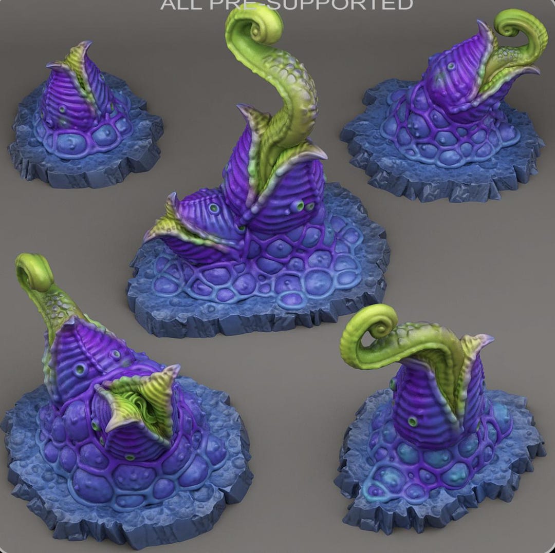Tabletop Terrain Miniature, "mutant Plants" 28mm Scatter for Dnd ...