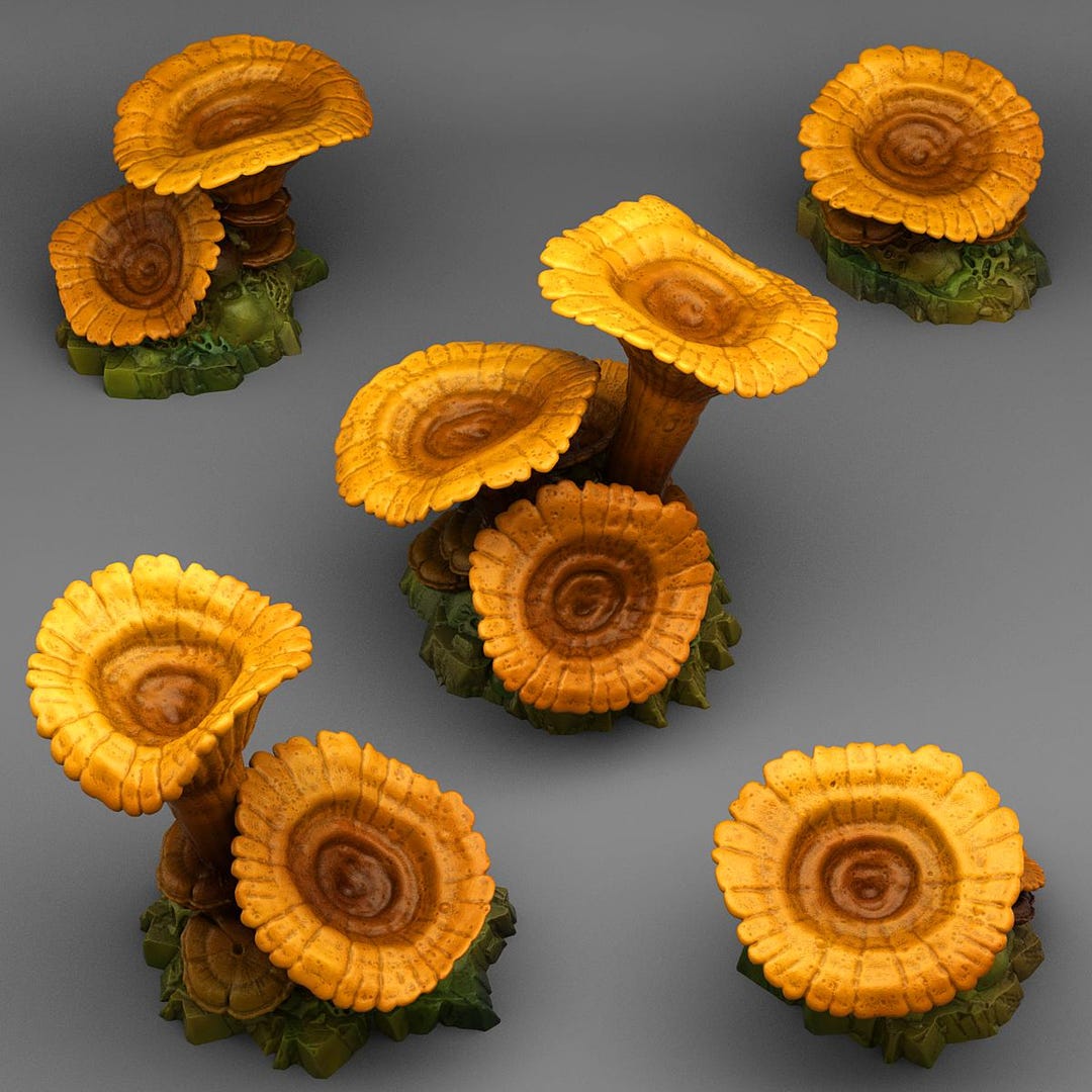 Tabletop Terrain Miniature, "giant Orange Mushrooms" 28mm Scatter for ...