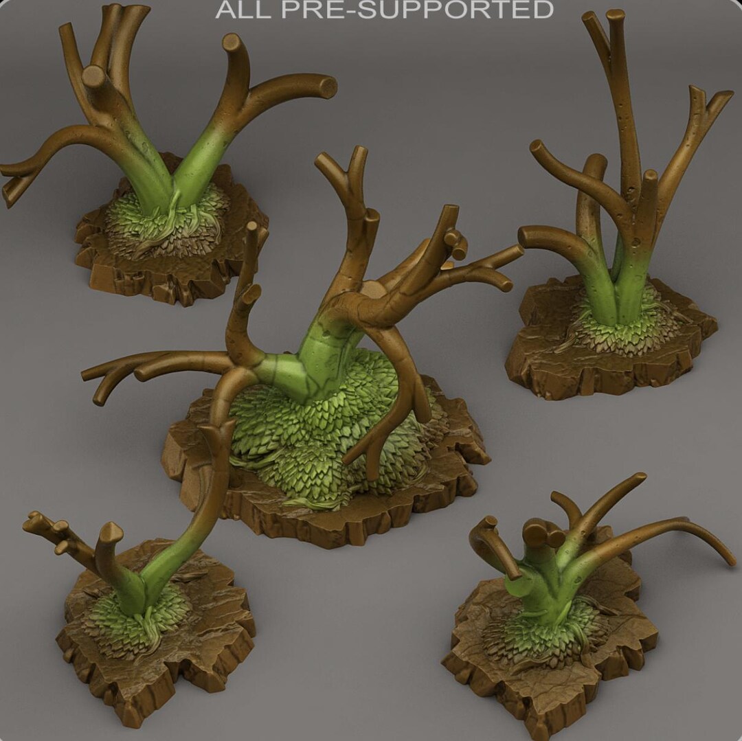 Tabletop Terrain Miniature, "fantasy Trees" 28mm Scatter for Dnd ...
