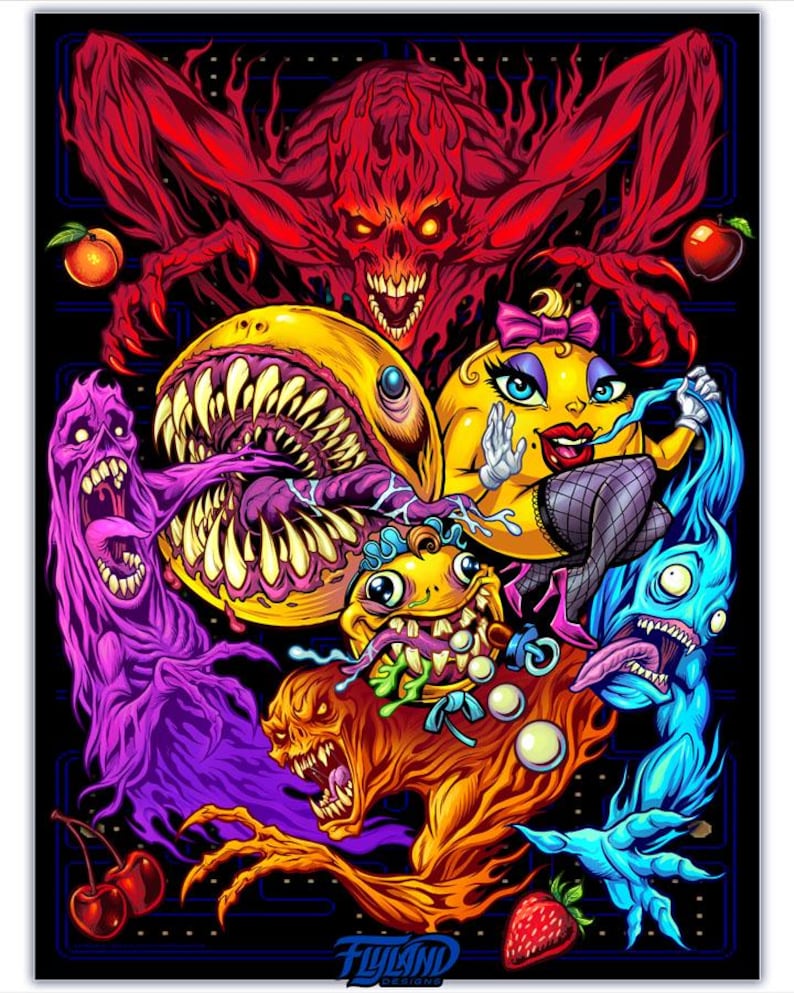 Pac-man Tribute Art Print 18"x24" - Etsy
