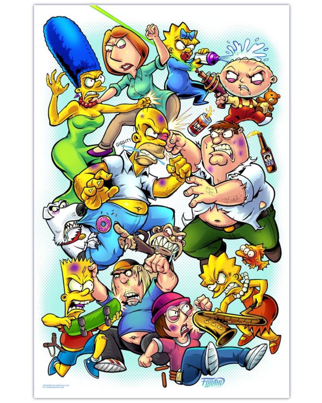 Family Guy Vs Simpsons 11x17 Art Print - Etsy