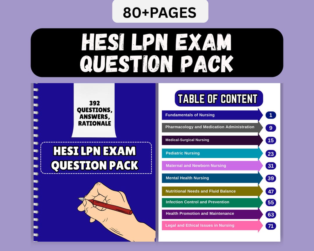 HESI LPN 400 Practice Questions LPN Study, - Etsy