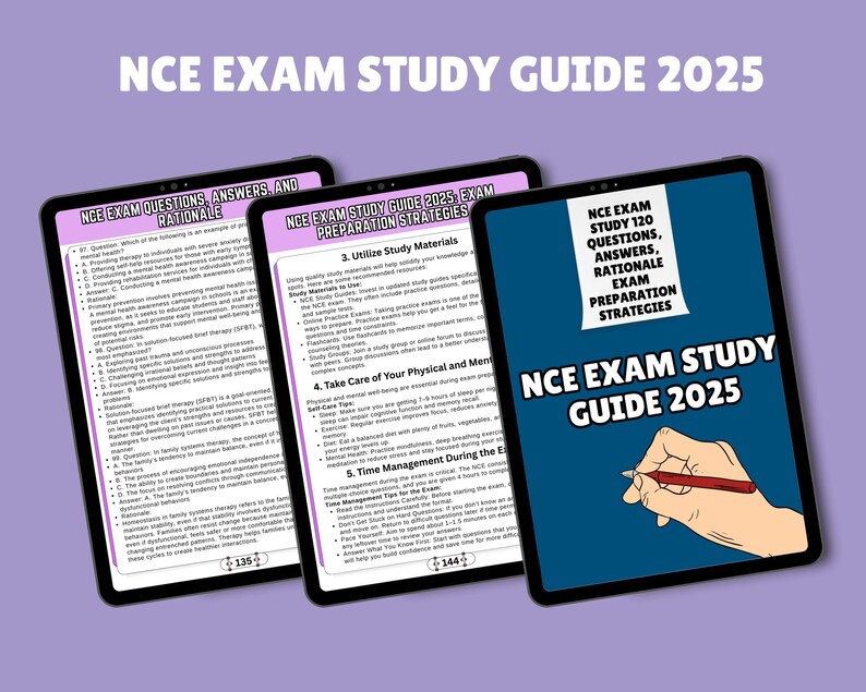 NCE Exam Study Guide 2025: Practice Tests Exam Questions, Answers, and ...