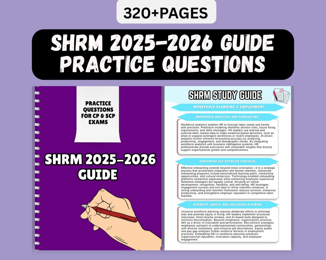 SHRM 2025-2026 Workbook Practice Questions for CP & SCP Exams - Etsy