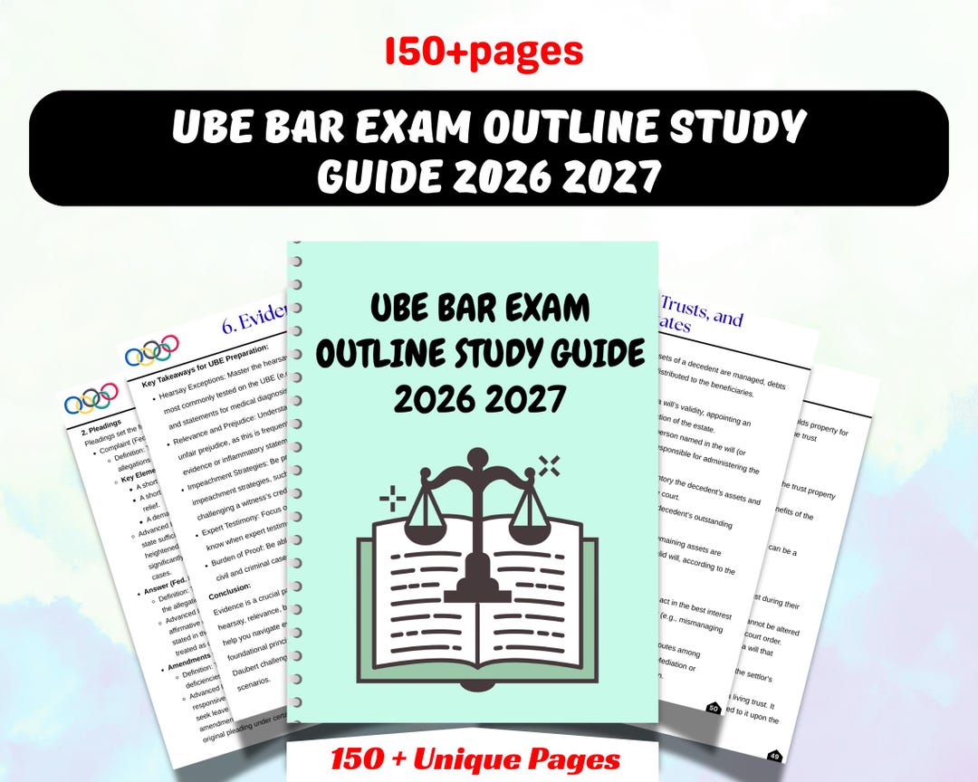UBE Bar Exam Outline Study Guide 2026 2027 - Etsy