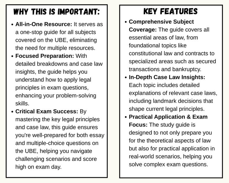 UBE Bar Exam Outline Study Guide 2026 2027 - Etsy