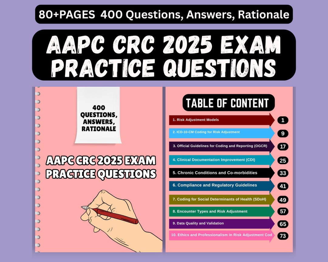 AAPC CRC 2025 Practice Exam | 400 Questions With Rationale - Etsy