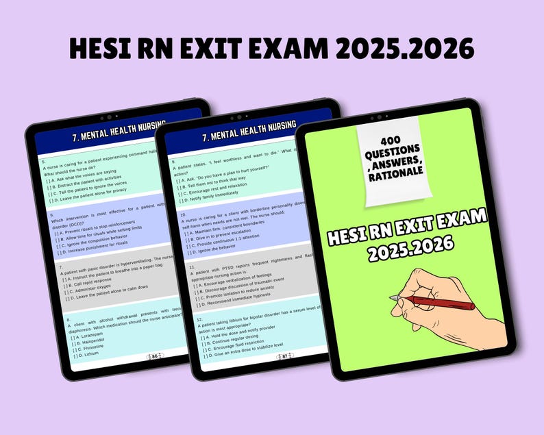 HESI RN Exit Exam 2025.2026 Update - Etsy