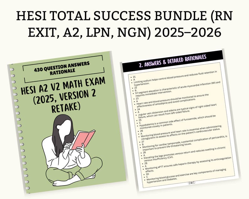 HESI Ultimate Exam Bundle 2025–2026 | RN Exit + A2 + LPN Digital ...