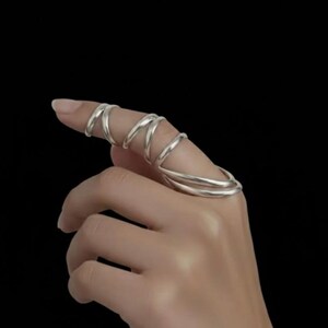 Adjustable Silver Finger Splint Ring, Futuristic Coil Design - Etsy