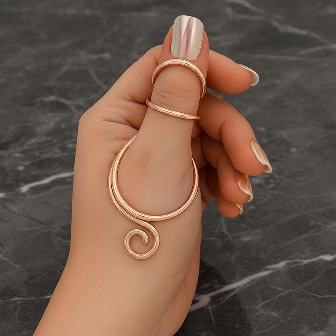 Rose Gold Thumb Splint Ring, Adjustable Arthritis Pain Relief Jewelry ...