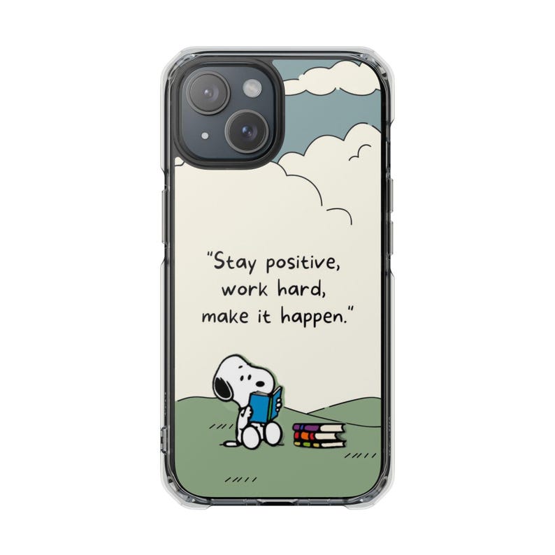 Snoopy "stay Positive" Tough Magsafe Phone Case, Cute Cartoon Dog ...