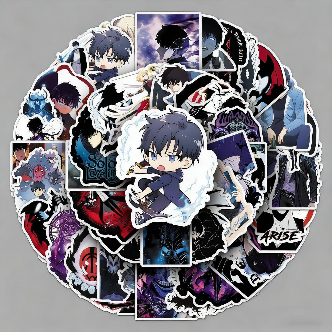 50pcs-solo Leveling Sticker Set | Sung Jin-woo Anime Decals | Dark ...