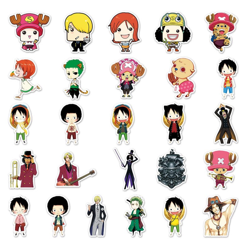 56pcs-one Piece Stickers Pack | Anime Waterproof Vinyl Stickers | Luffy ...