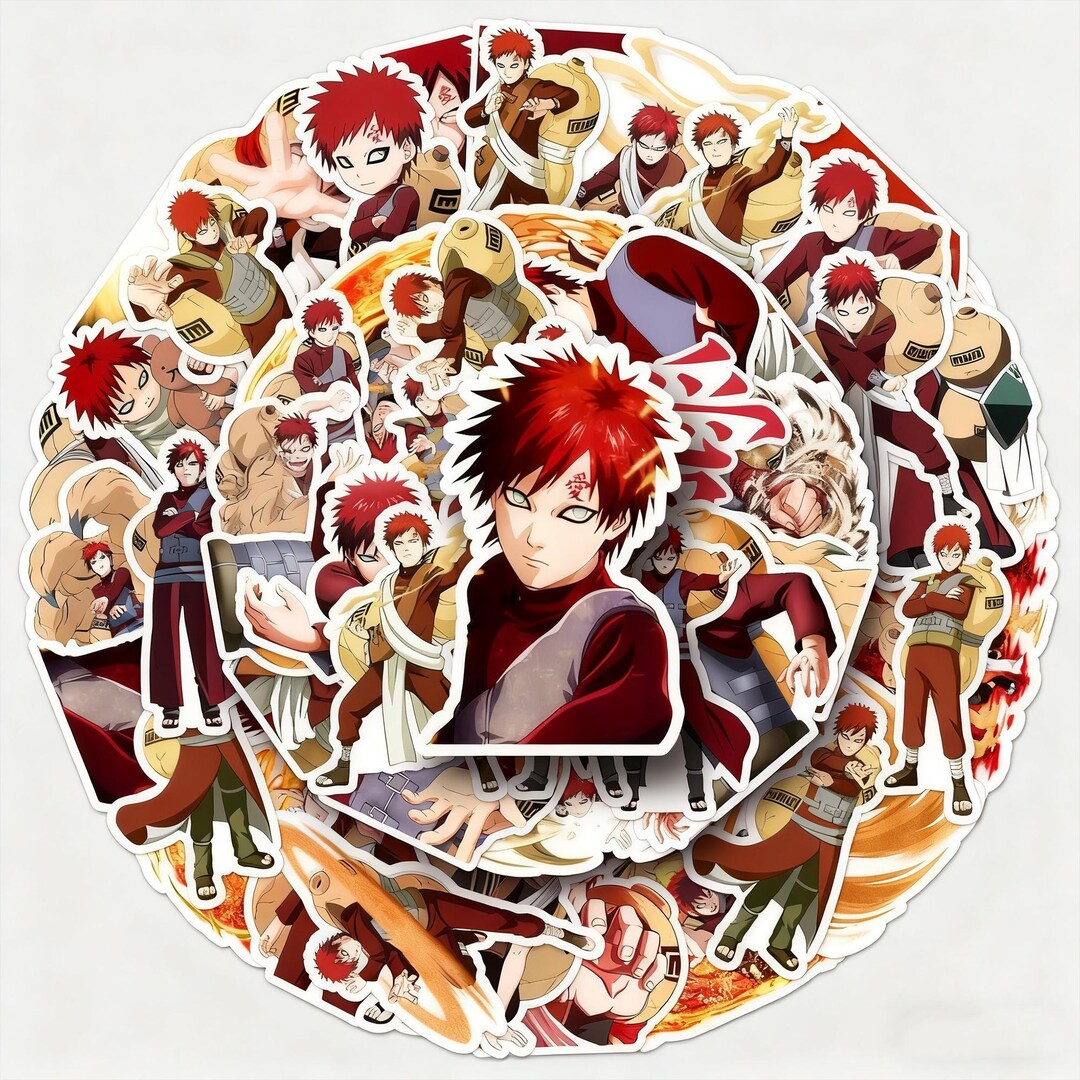 51pcs-gaara Stickers | Naruto Anime Vinyl Decals | Kawaii & Chibi Gaara ...