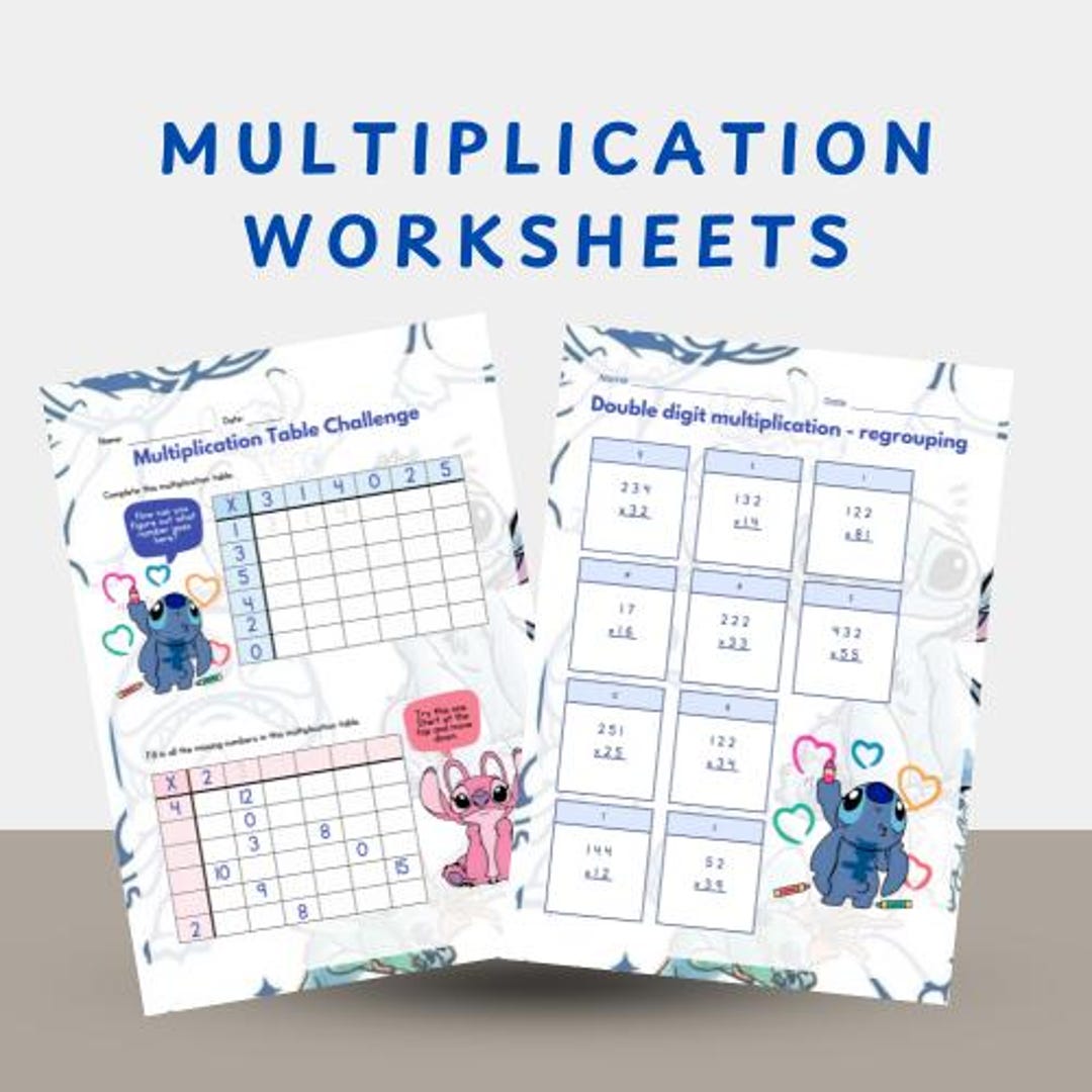 Blue Alien Multiplication Chart Poster: Educational Times Table, Stitch ...
