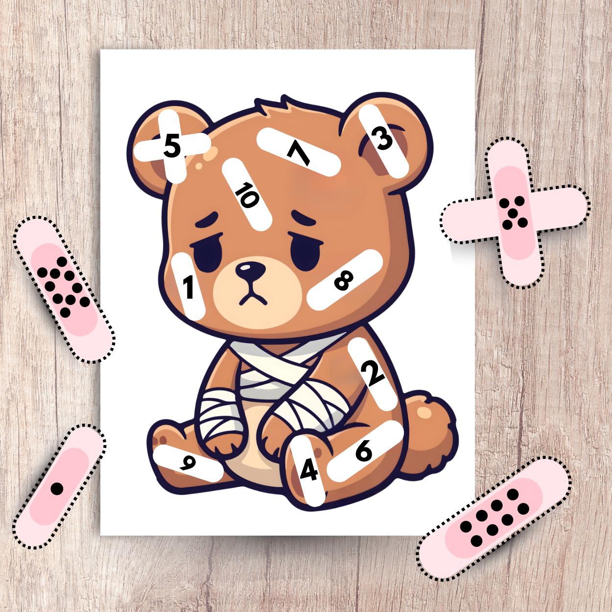 Sick Teddy Color Matching Activity Dramatic Play Pretend First Aid Kit ...