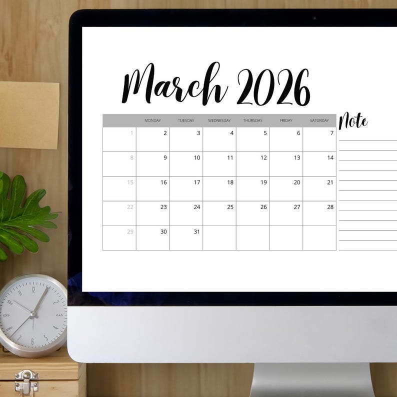 Editable March 2026 Calendar | Monthly Planner Printable PDF | School ...
