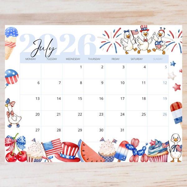 2026 Patriotic Calendars - Etsy