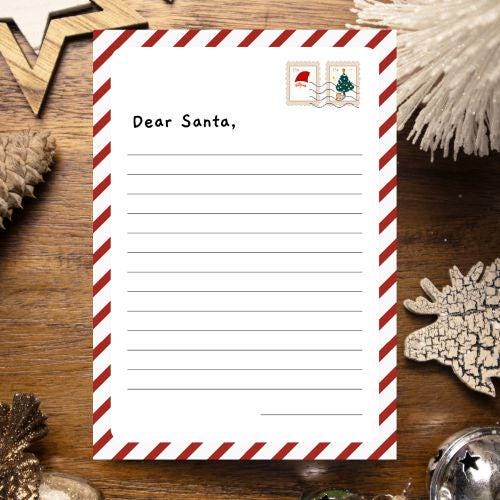 Letter to Santa Printable Easy to Print Letter to Santa Letter Instant ...