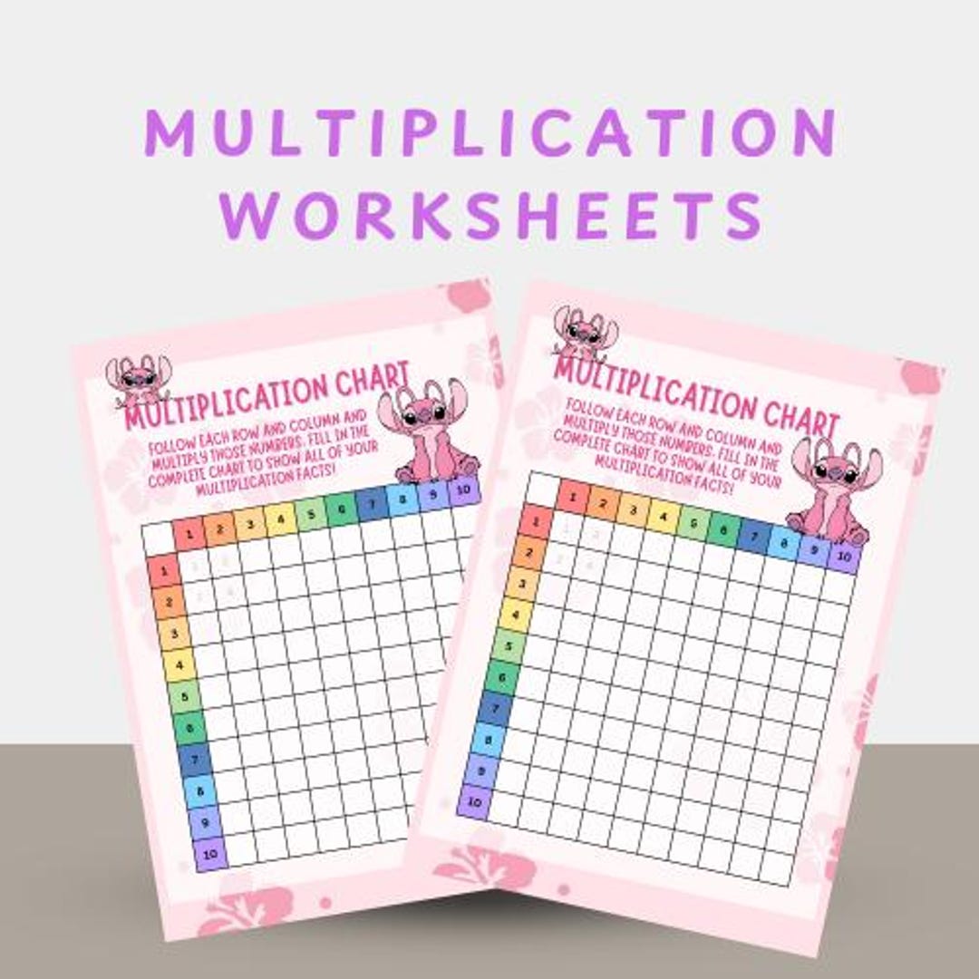 Pink Alien Multiplication Chart Poster: Educational Times Table, Stitch ...