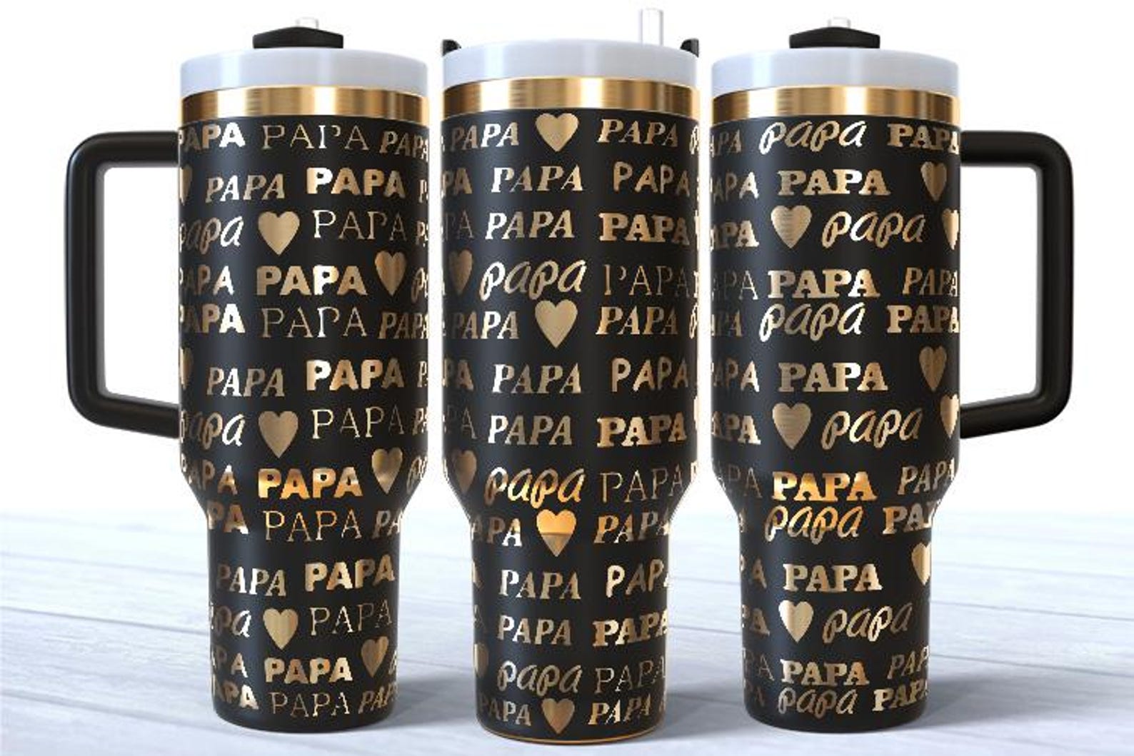 PAPA Laser Engraved Full Wrap Design for 40oz Tumbler, 40oz Tumbler ...