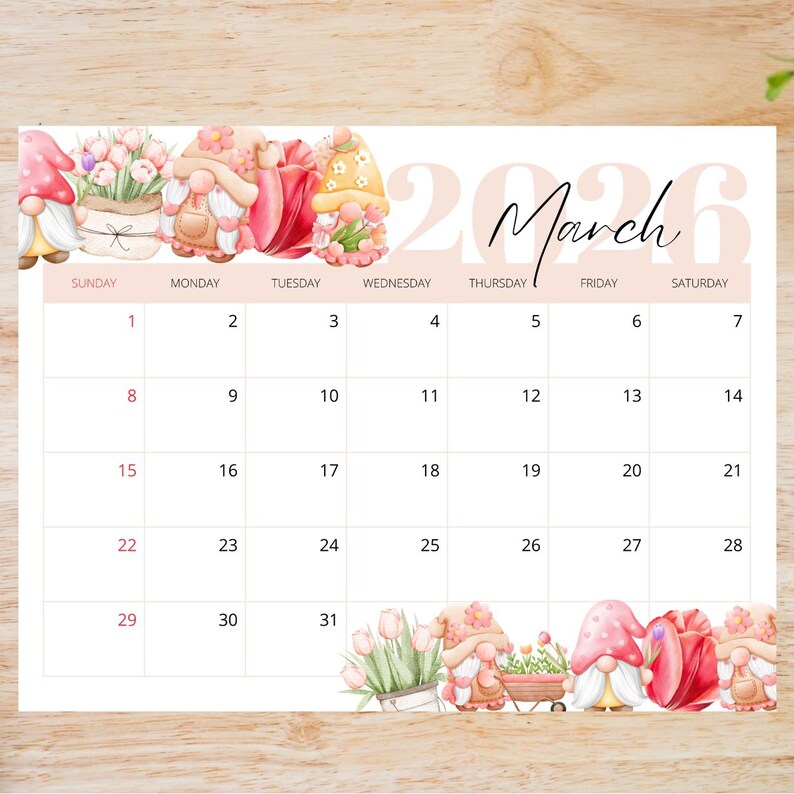 Editable March 2026 Calendar | Printable Monthly Planner (PDF Download ...