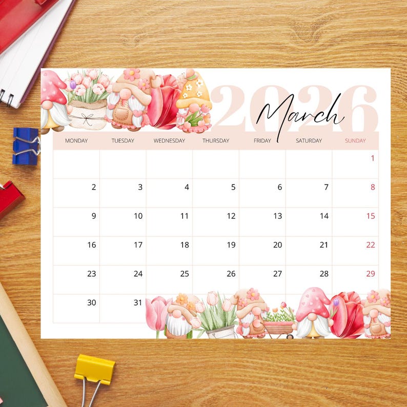 Editable March 2026 Calendar | Printable Monthly Planner (PDF Download ...