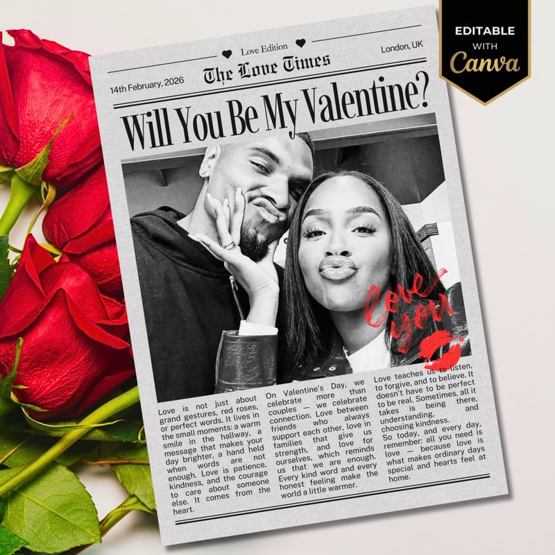 Custom Love Newspaper - Etsy