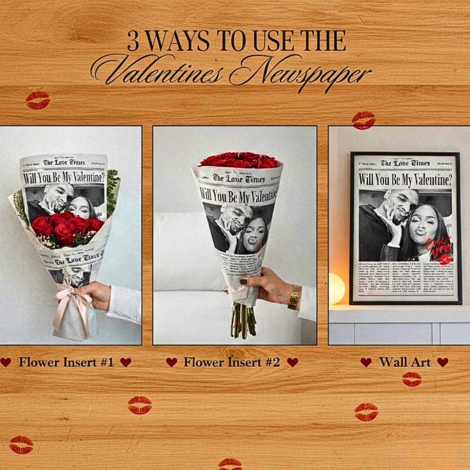 Valentine Newspaper Template Printable, Personalized Valentine Gift ...