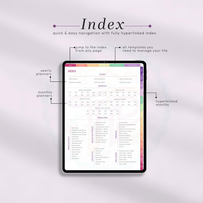 All in One Digital Planner 2026 for iPad | Daily, Weekly, Monthly ...