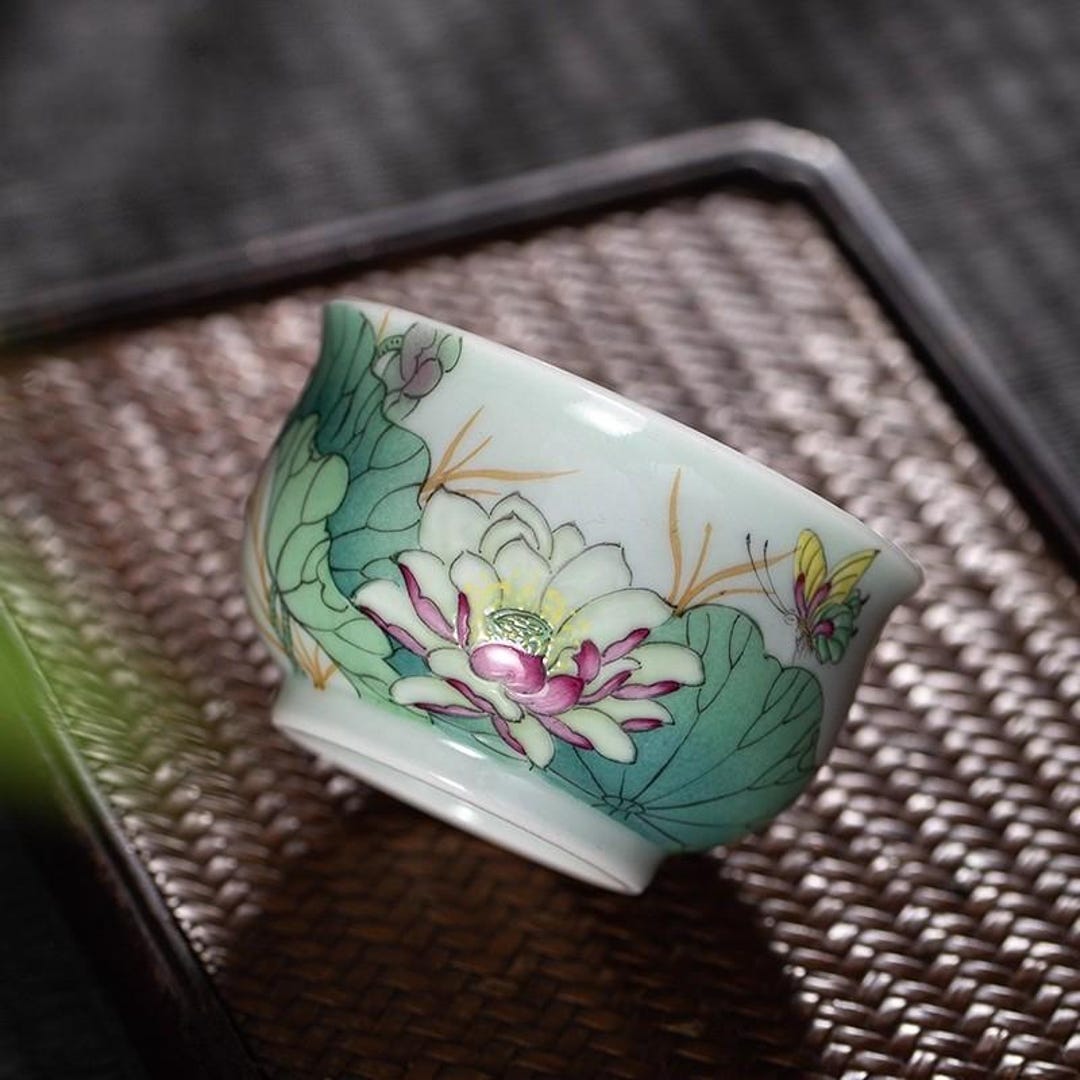 Hand-painted Pastel Lotus Flower Master Cup, Single Lotus Teacup - Etsy