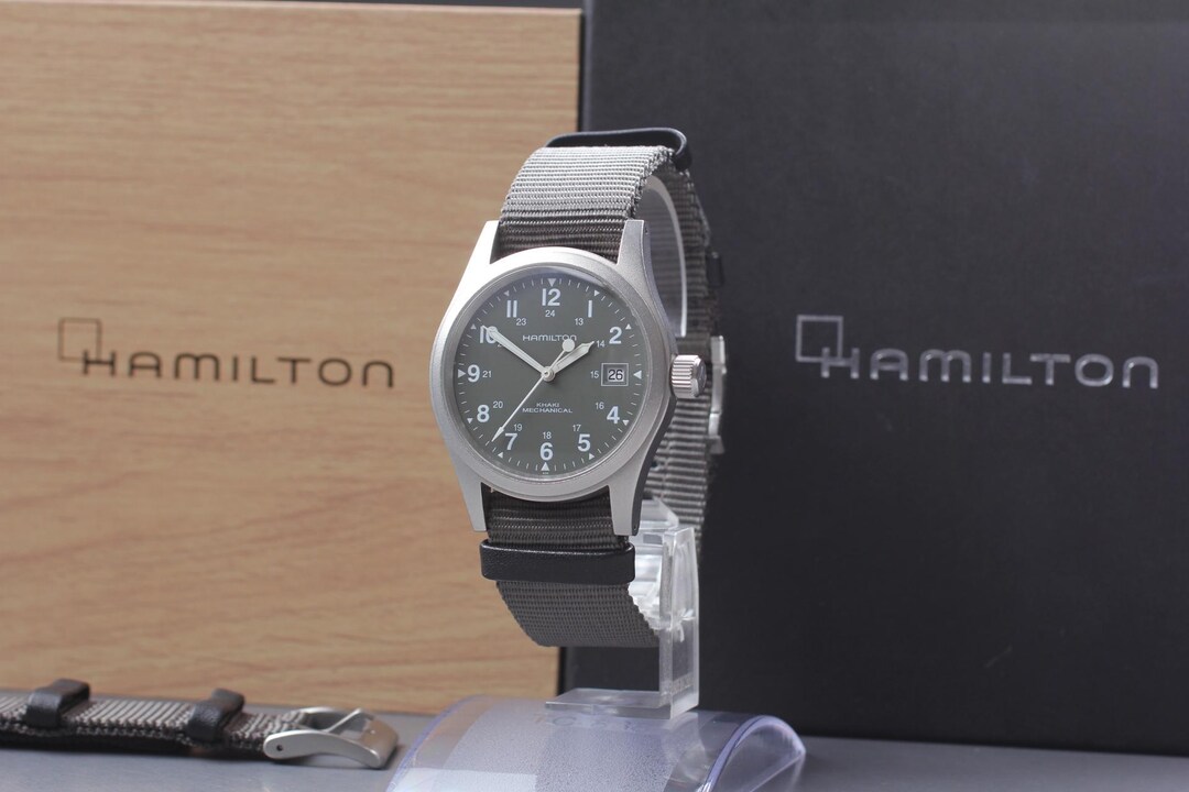 Hamilton Khaki H694190 38mm Men's Manual Winding Watch Box and Paper ...