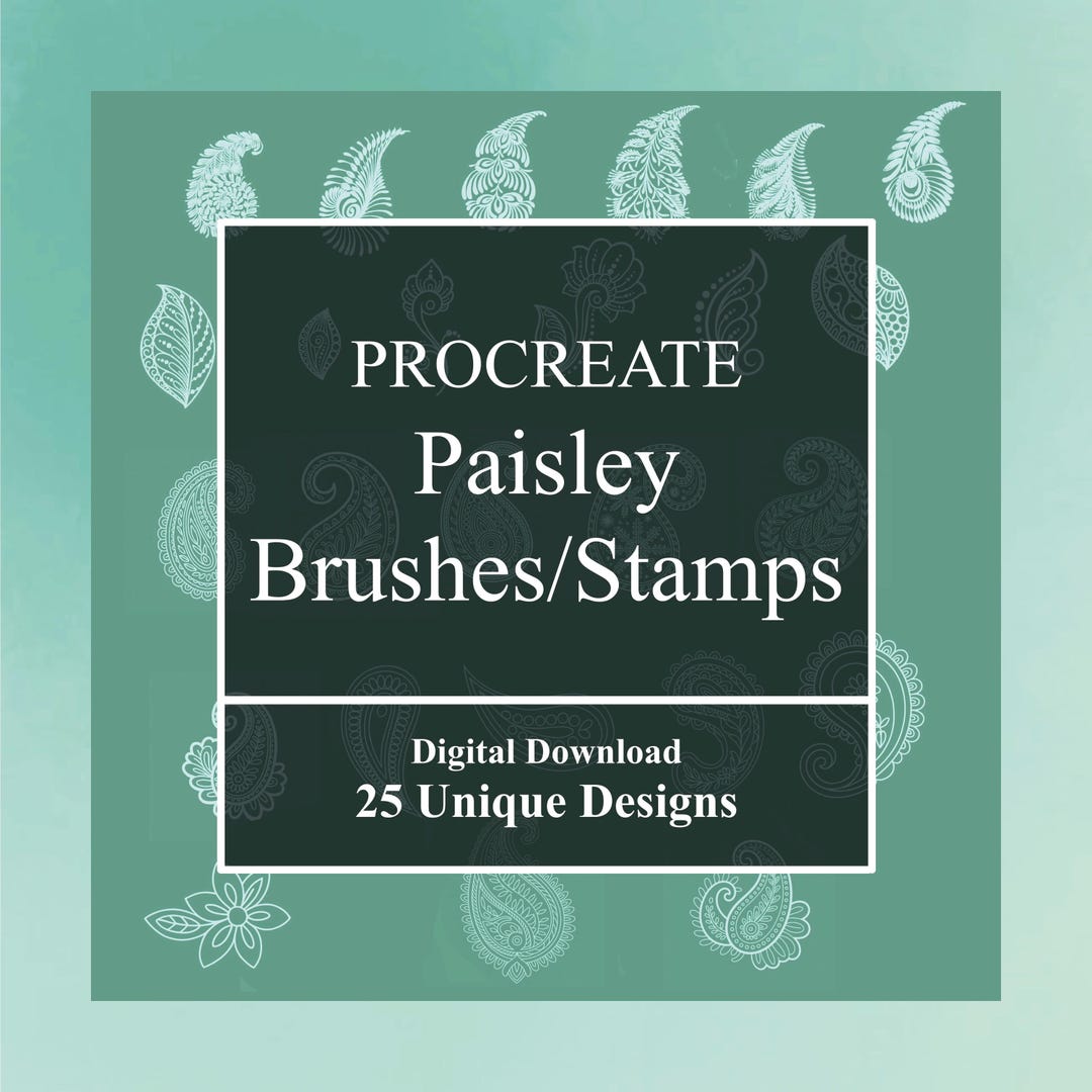 Procreate Paisley Stamp Brush Set: Unique Procreate Stamps - Etsy