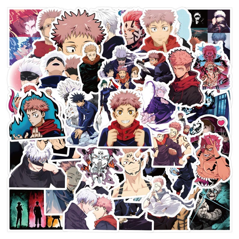 55pcs-jujutsu Kaisen Anime Stickers Pack | Gojo Satoru Itadori Yuji ...