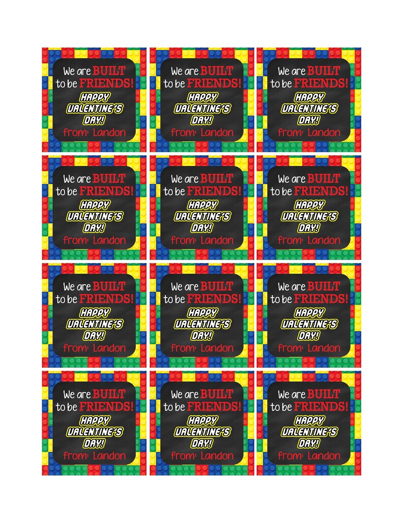 PRINTABLE FAVOR TAGS Building Blocks and Shovel Tags Happy - Etsy