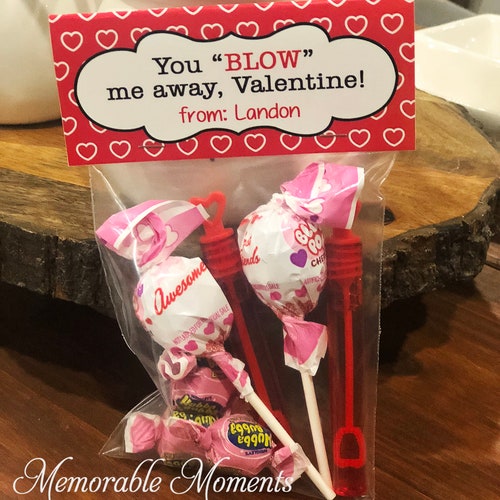 PERSONALIZED You Blow Me Away Valentine Printable Bag - Etsy