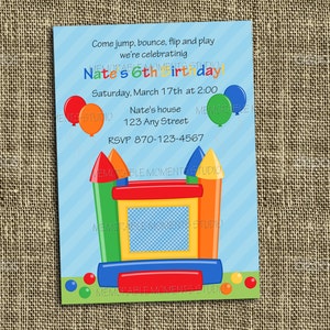 PRINTABLE INVITATION Inflatable Birthday Party Collection Bright Colors ...