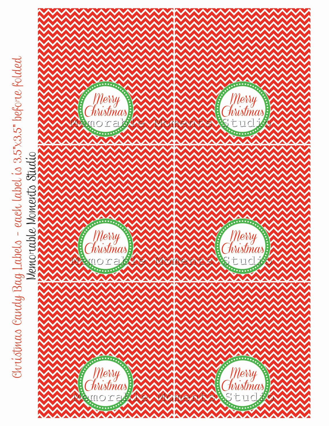 INSTANT DOWNLOAD Printable Candy Bag Labels Merry - Etsy