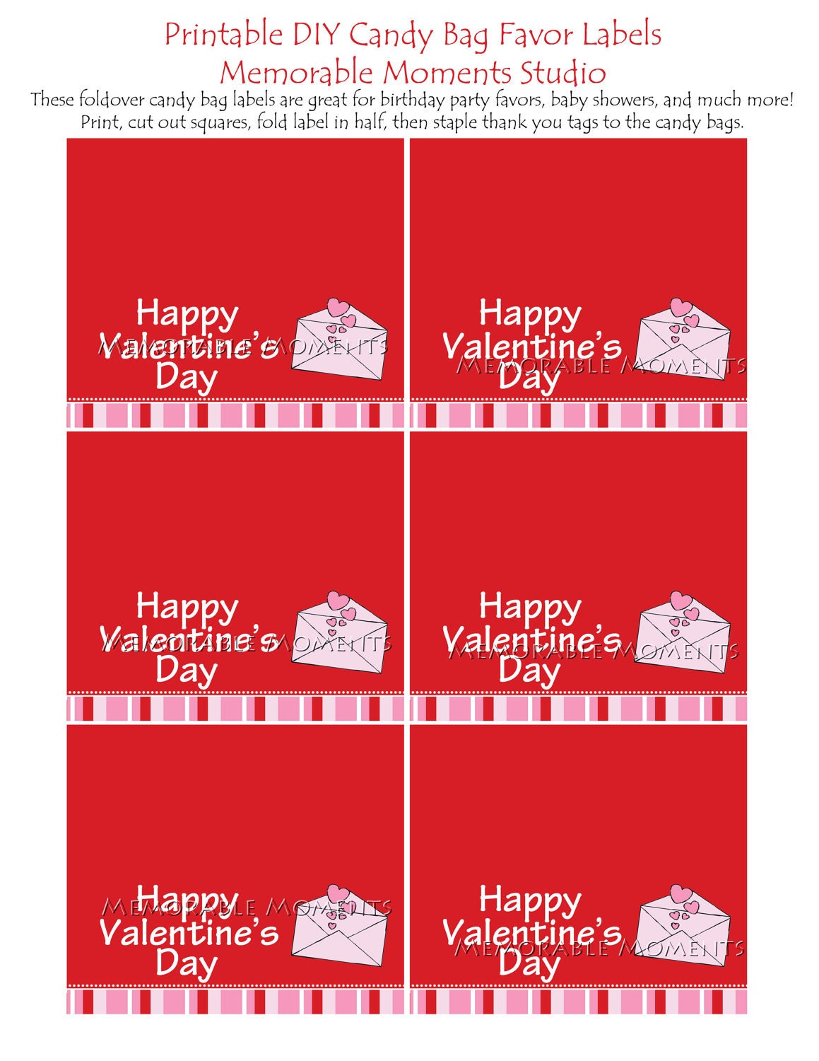 INSTANT DOWNLOAD Printable Candy Bag Labels Happy | Etsy