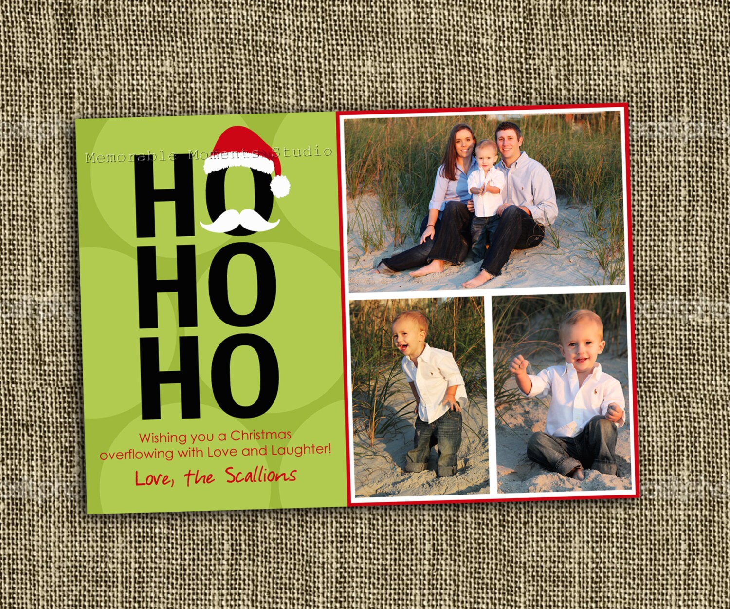 PRINTABLE CHRISTMAS CARD Modern Ho Ho Ho Santa Photo Card | Etsy