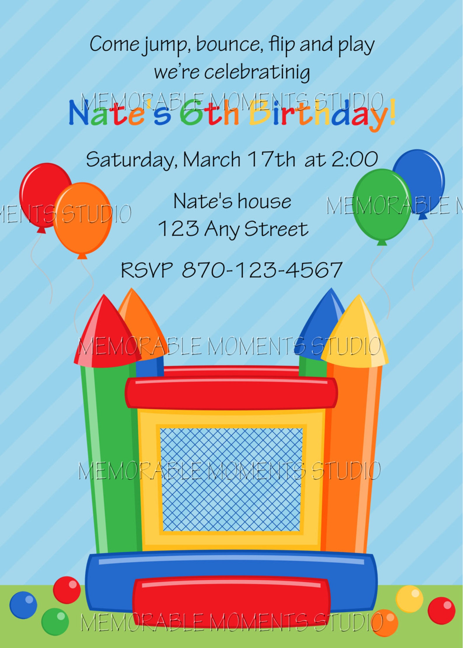 PRINTABLE INVITATION Inflatable Birthday Party Collection - Etsy