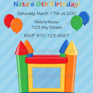 PRINTABLE INVITATION Inflatable Birthday Party Collection Bright Colors ...